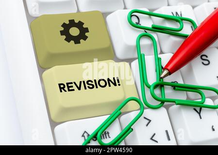 Inspiration showing sign Revision. Business approach action of revising ...