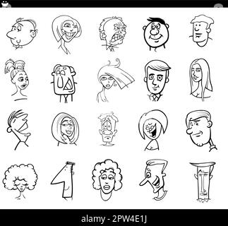cartoon people characters faces and moods set Stock Vector Image & Art ...
