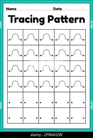 Tracing pattern wave lines worksheet for kindergarten, preschool and ...