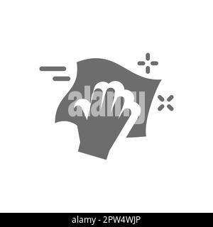 Wiping, dust cloth and glove cleaning vector icon. Wipe and clean rag ...