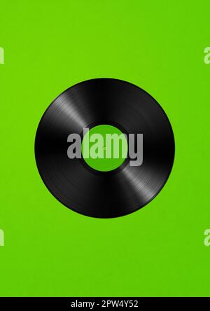 Vinyl record isolated on green background. 3D illustration Stock Photo ...