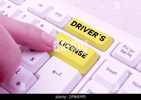 Text showing inspiration Driver S License. Word Written on a document ...