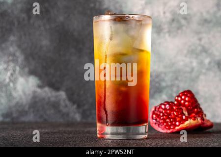 Glass of Florence Fizz Cocktail on gray background Stock Photo - Alamy