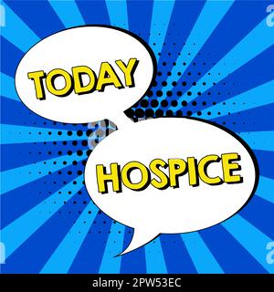 Hand writing sign Hospice. Business approach focuses on the palliation ...