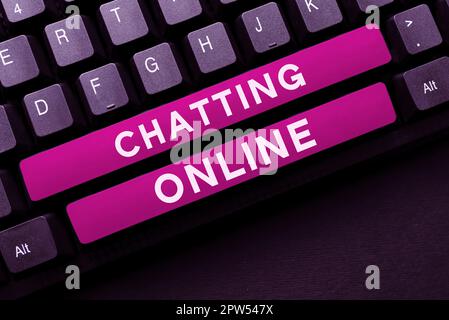 Text caption presenting Chatting Online, Business approach type of ...