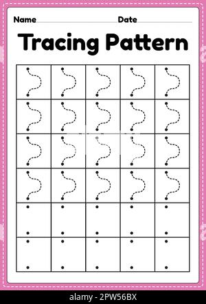 Tracing pattern wave lines worksheet for kindergarten, preschool and ...