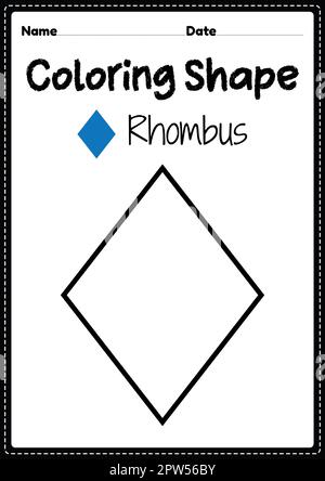 Rhombus coloring page for preschool, kindergarten & Montessori kids to ...