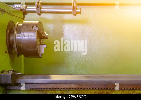 CNC turning spindle and old machine lathe Stock Photo - Alamy