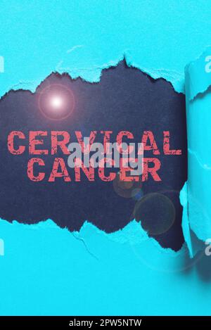 Handwriting text Cervical Cancer, Word for type of cancer that occurs ...