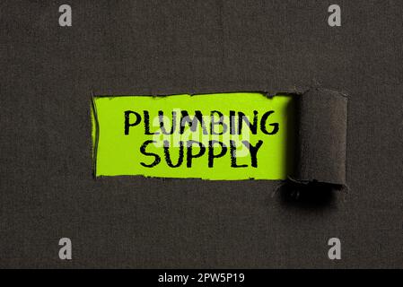 Hand writing sign Plumbing Supply, Business concept tubes or pipes ...