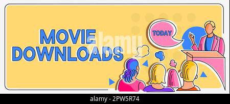 Text sign showing Movie Downloads. Business showcase transfers entire ...