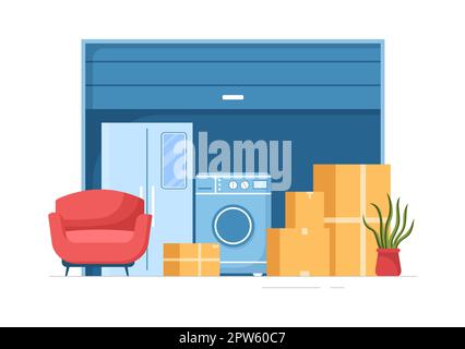 Self Storage of Cardboard Boxes Filled with Unused Items in Mini ...