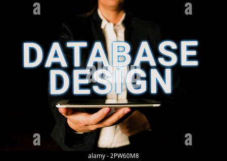 Conceptual caption Database Design, Word for organisation of data according to a database model ...