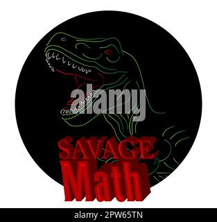 Dinosaur with saying Math word. Tyrannosaurus Rex with thoughts Stock ...