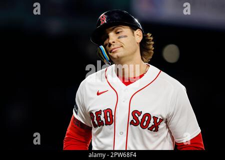 Boston Red Sox's Triston Casas warms up before a baseball game against ...