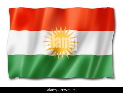Kurd ethnic flag, Asia. 3D illustration Stock Photo - Alamy