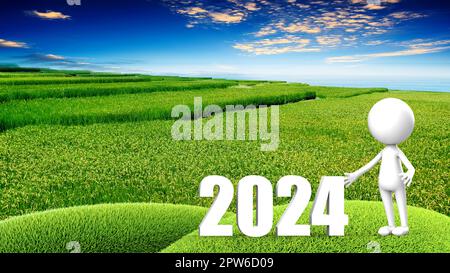 The 3d rendering of wording 2024 with nice backbround view Stock Photo ...