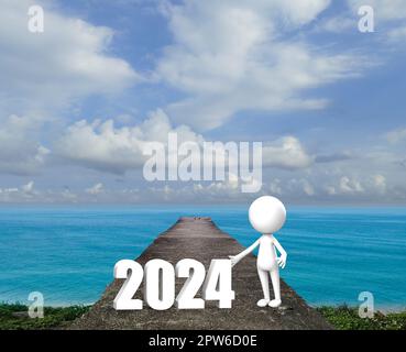 The 3d rendering of wording 2024 with nice backbround view Stock Photo ...