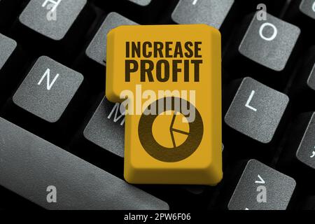 Text caption presenting Increase Profit. Business concept growth in ...