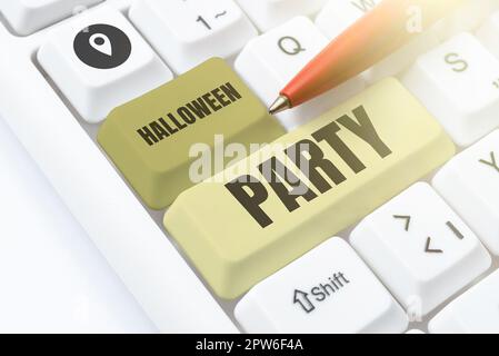 Conceptual caption Halloween Party, Business overview eve of the ...