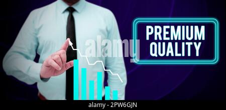 Text showing inspiration Premium Quality, Business overview something ...