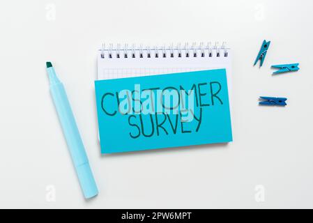 Conceptual caption Customer Survey. Business approach source to obtain ...