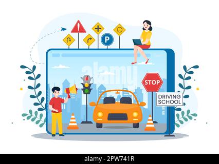 Driving School with Education Process of Car Training and Learning to ...