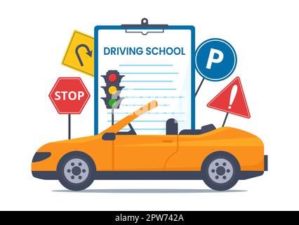Driving School with Education Process of Car Training and Learning to ...