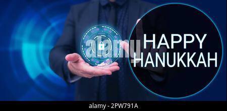Inspiration showing sign Happy Hanukkah. Internet Concept Jewish ...