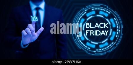 Sign displaying Black Friday. Business showcase The day after the US ...
