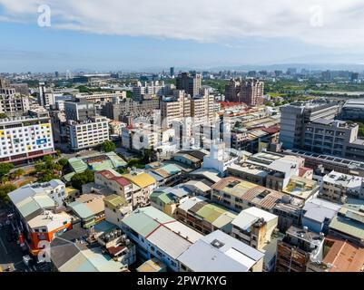 Taichung, Taiwan 24 October 2022: Aerial view of Taichung city with ...