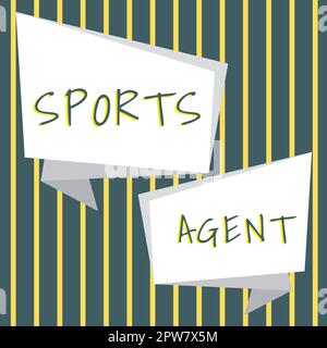 Sign displaying Sports Agent. Business idea person manages recruitment ...