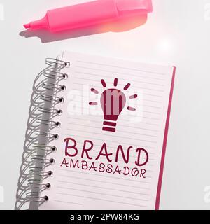Handwriting text Brand Ambassador, Word Written on agent accredited as ...