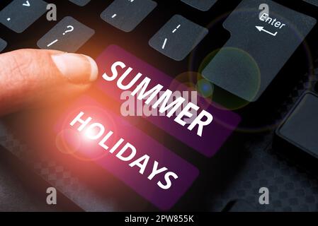 Text showing inspiration Summer Holidays, Internet Concept Vacation ...