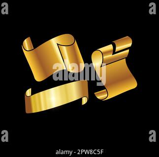 Golden Fold Paper Logo Vector Icon Stock Vector Image & Art - Alamy