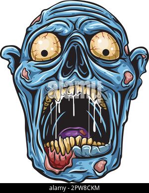 head of zombie in white background vector illustration design Stock ...
