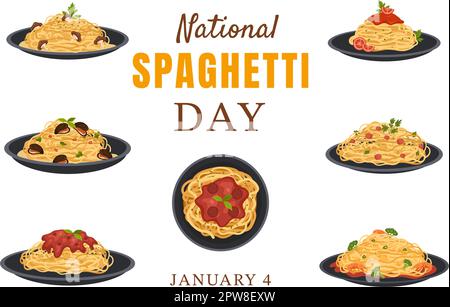 National Spaghetti Day on 4th January with a Plate of Italian Noodles ...