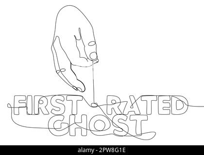 Halloween word - continuous one line with word. Minimalistic drawing of ...