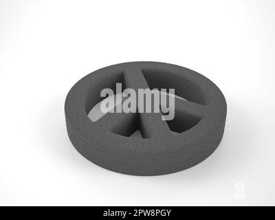 Knitted peace symbol on a white background. 3d illustration Stock Photo ...