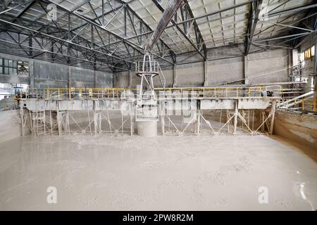 Sludge preparation pool for gas silica blocks at factory Stock Photo ...