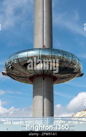 Brighton i360 observation tower starting to rise with the company logo ...