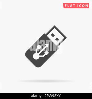 Usb flash drive icon. Simple illustration of usb flash drive vector ...