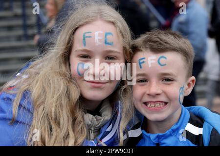 Falkirk fans before during the Scottish Cup semi-final match at Hampden ...
