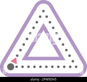 Dotted triangle shape for tracing lines for preschool and kindergarten ...