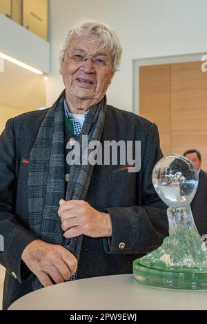 Regensburg, Germany. 29th Apr, 2023. Cabaret artist Gerhard Polt (r ...