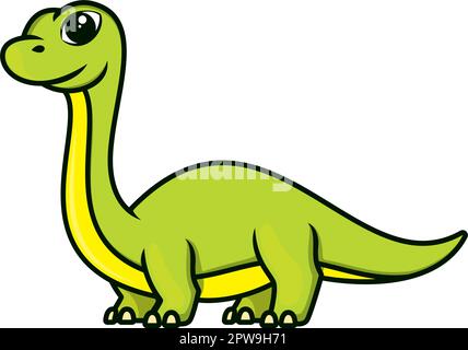 Cute and Sweet Brontosaurus Mascot Illustration Vector Stock Vector Image & Art - Alamy