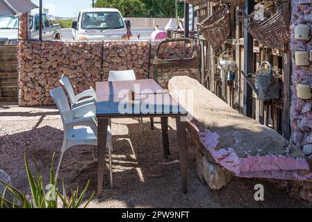 Kakamas, South Africa - Feb 25, 2023: Innovative decor at the Pienk ...