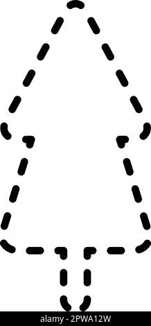 Tracing lines dotted tree outline shape for preschool and kindergarten ...
