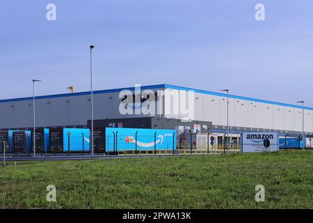 Spilamberto, Modena, Italy, April 2023, new Amazon warehouse plant ...