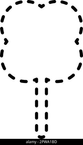 Tracing lines dotted tree outline shape for preschool and kindergarten ...